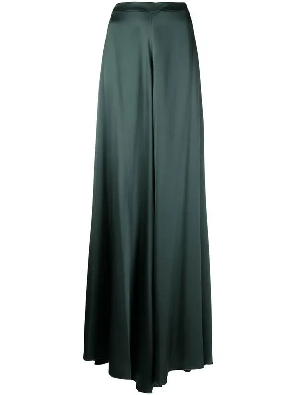 Voz Silk Palazzo Pants - Green