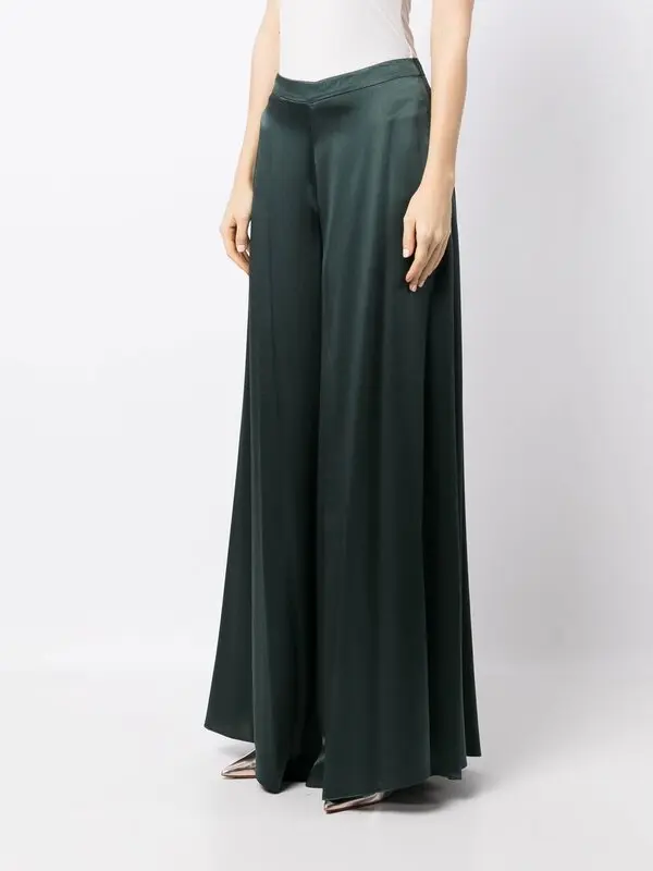 Voz Silk Palazzo Pants - Green