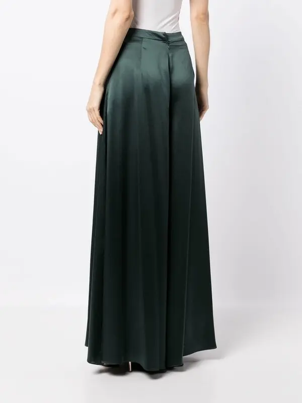 Voz Silk Palazzo Pants - Green