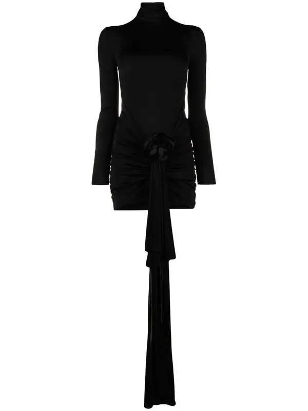Saint Laurent Rose-appliqué Minidress