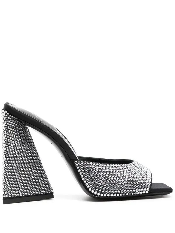 Attico Devon Rhinestone Embellished Sandals - Black