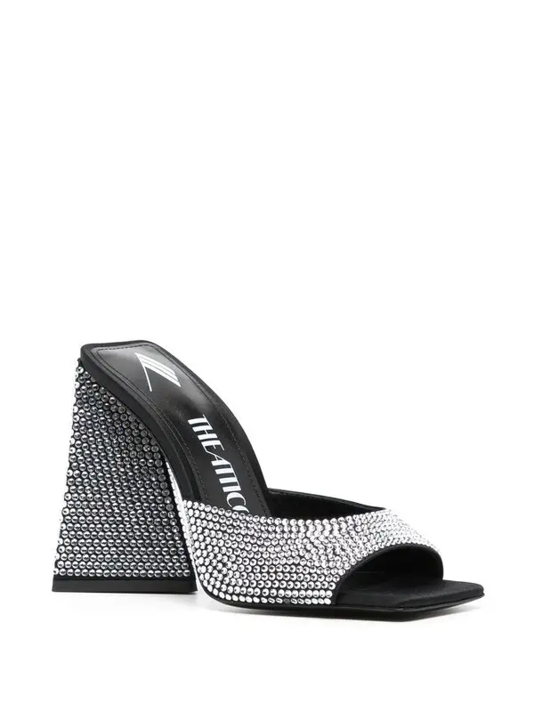 Attico Devon Rhinestone Embellished Sandals - Black