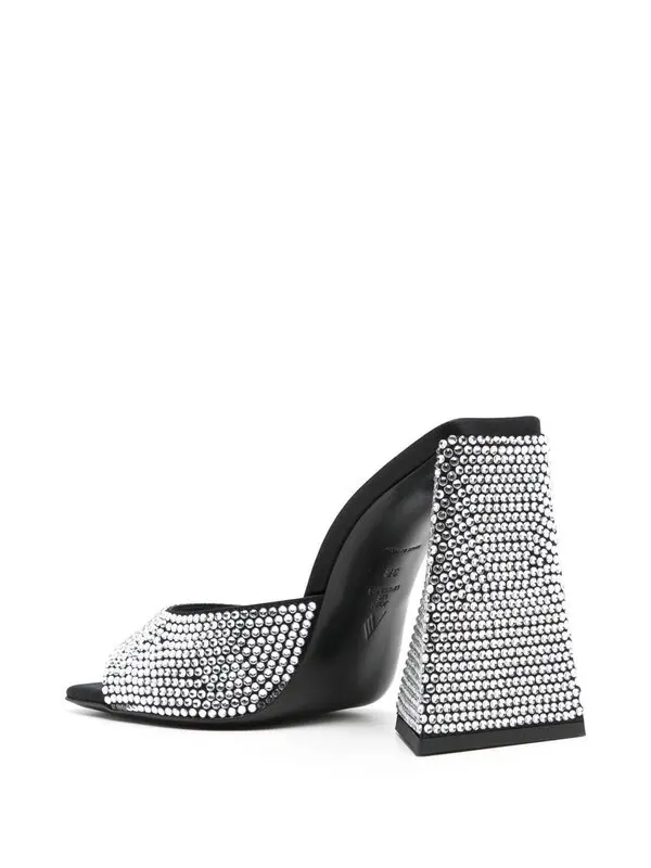Attico Devon Rhinestone Embellished Sandals - Black