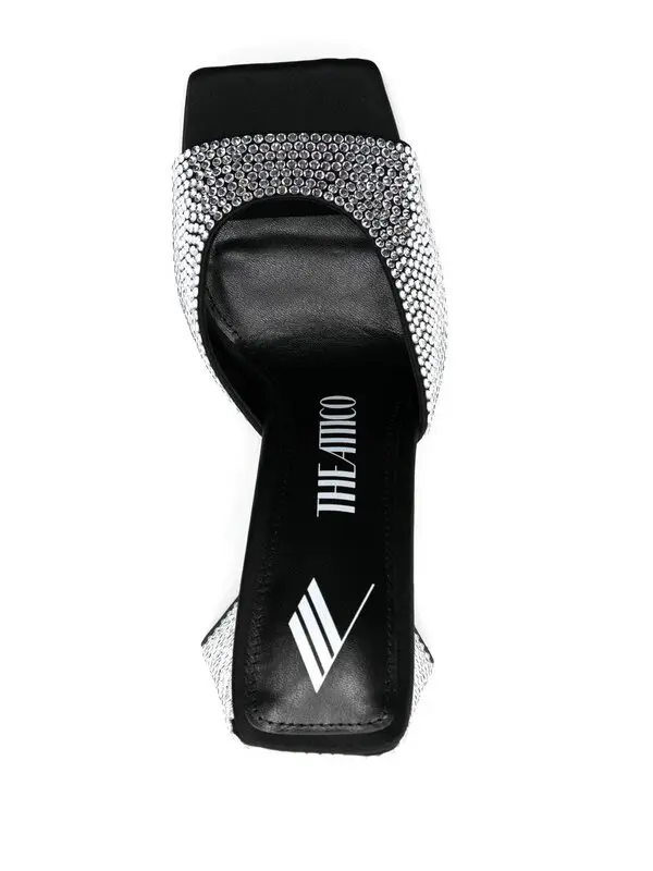 Attico Devon Rhinestone Embellished Sandals - Black