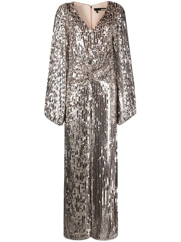 Remain Birger Christensen V-neck Sequin Jumpsuit - Silver