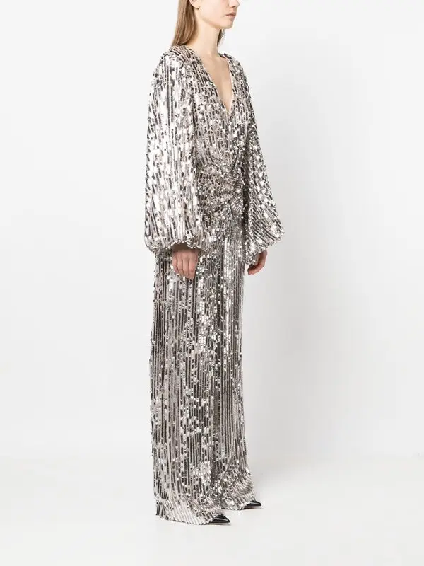 ROTATE BY BIRGER CHRISTENSEN V-neck Sequin Jumpsuit
