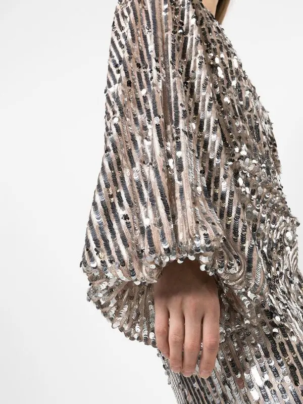 ROTATE BY BIRGER CHRISTENSEN V-neck Sequin Jumpsuit