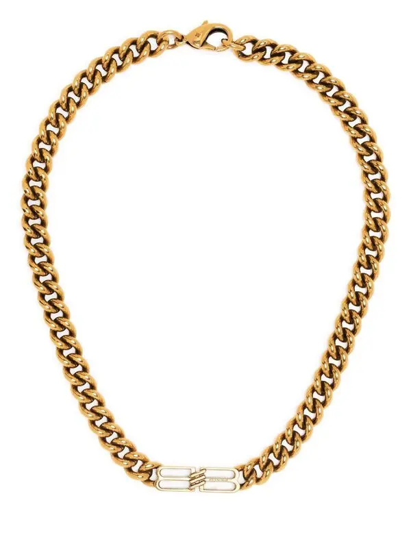 Balenciaga Bb-icon Curb Chain Necklace