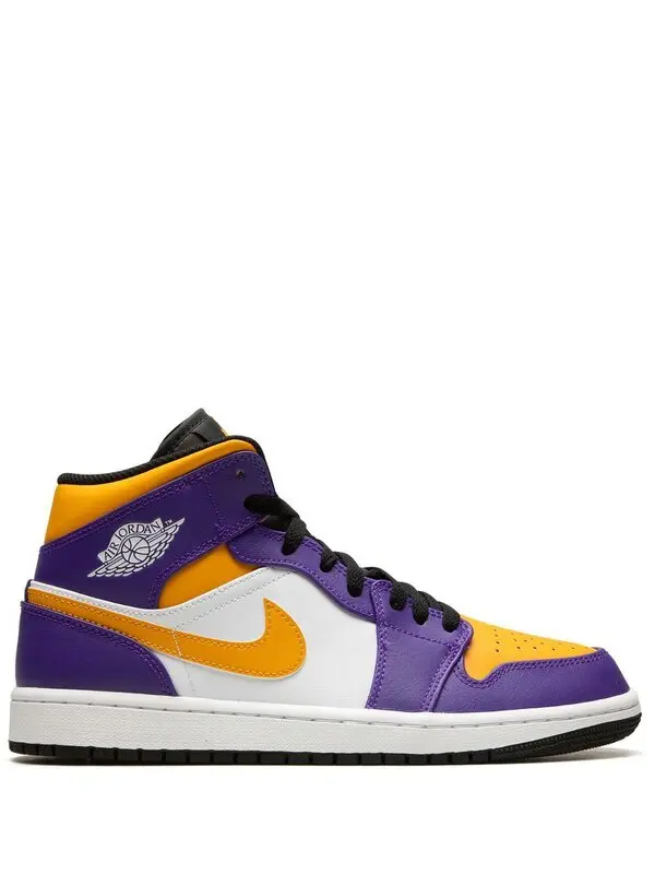 JORDAN Air 1 Mid Lakers Sneakers - Purple