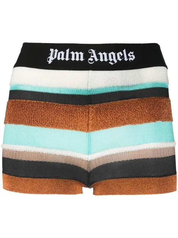Palm Angels Logo Waistband Knitted Shorts