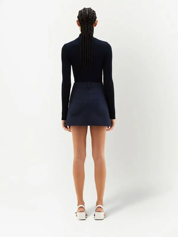 COURREGES Ribbed Knit High-neck Sweater - Black