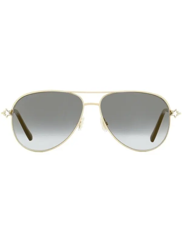JIMMY CHOO Sansa Pilot-frame Sunglasses - Gold