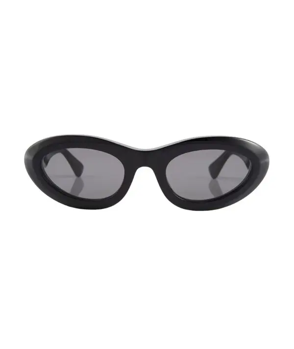 Bottega Veneta Bombe Oval Sunglasses - Black