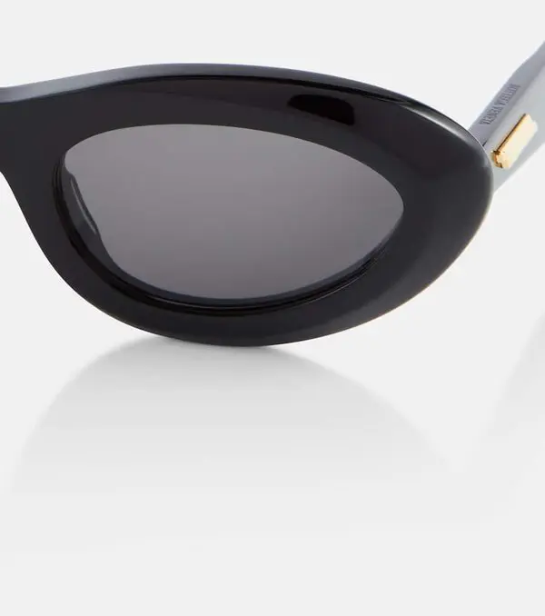 Bottega Veneta Bombe Oval Sunglasses - Black