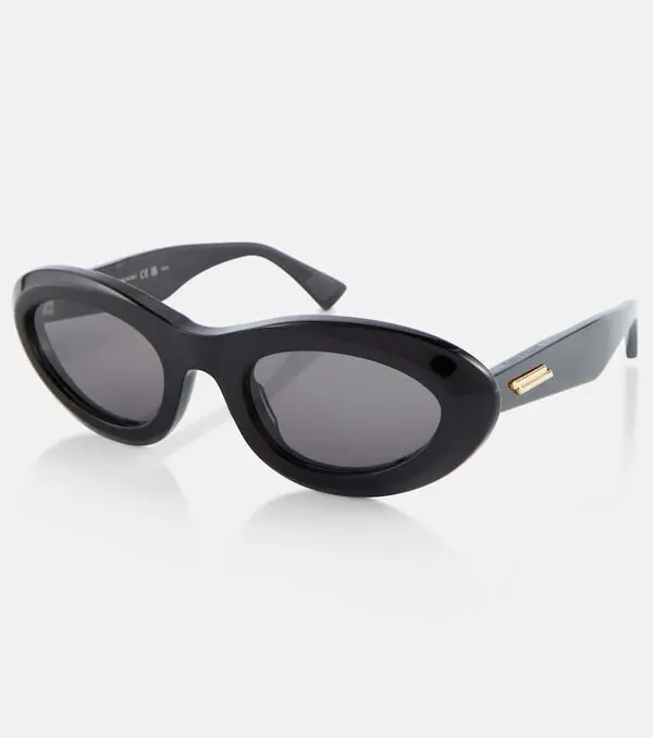 Bottega Veneta Bombe Oval Sunglasses - Black