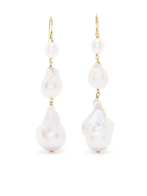 JIL SANDER Pearl Drop Earrings - Gold