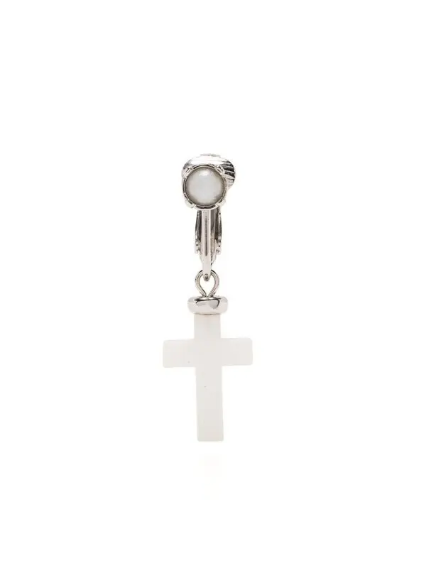 Dsquared2 Crystal-embellished Cross Pendant Earring - White