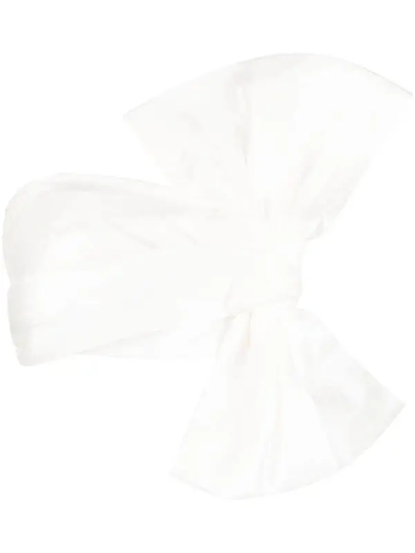 BAMBAH Bow-detail Cropped Tube Top - White