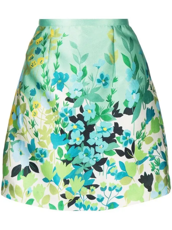 BAMBAH Garden Mikado Mini Skirt - Green