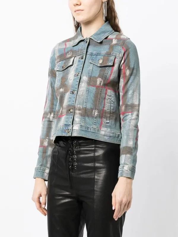 MADISON MAISON Paint Splatter-print Denim Jacket
