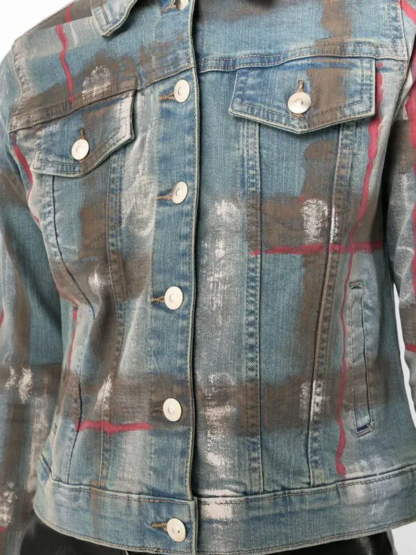 MADISON MAISON Paint Splatter-print Denim Jacket