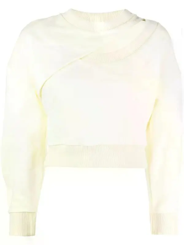 Alexander McQueen Logo-embroidered Cut-out Sweatshirt - Neutrals