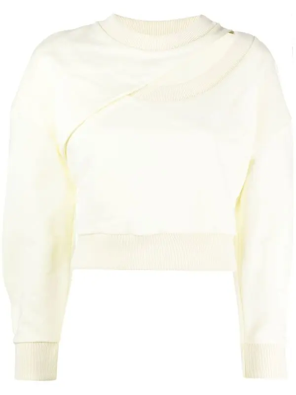 Alexander McQueen Logo-embroidered Cut-out Sweatshirt - Yellow