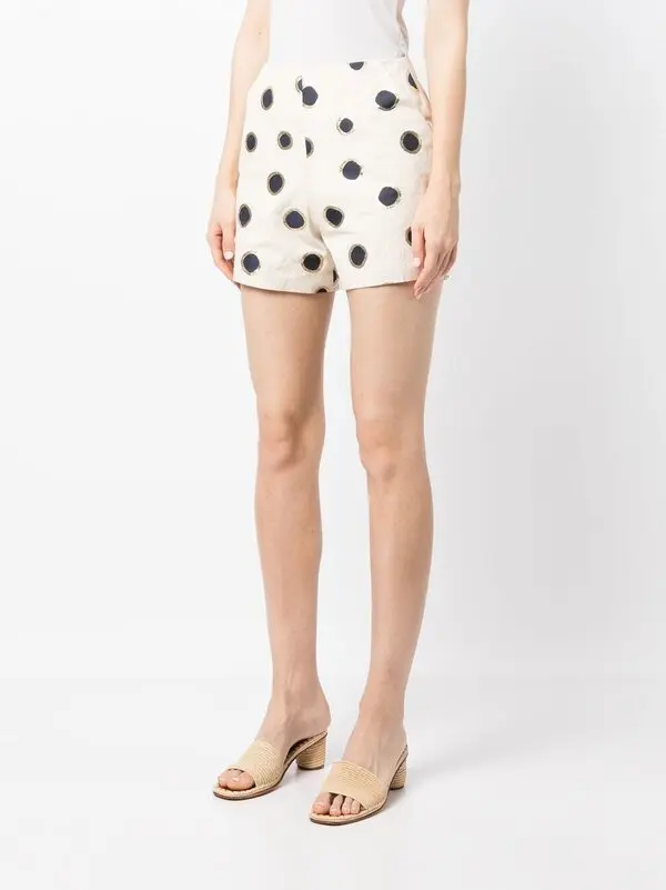 BAMBAH Polka Dot High-waisted Shorts