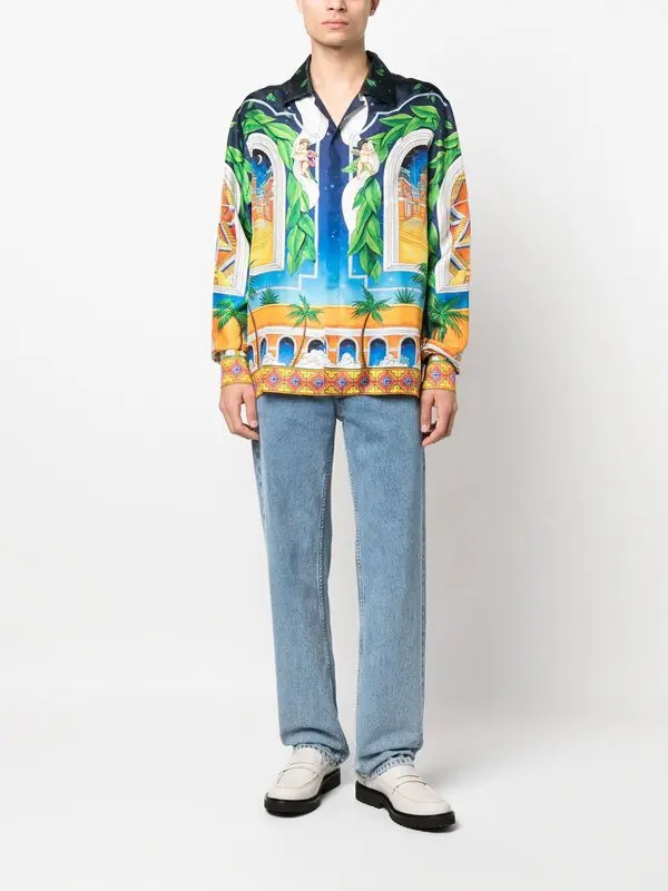 Casablanca Graphic-print Silk Shirt