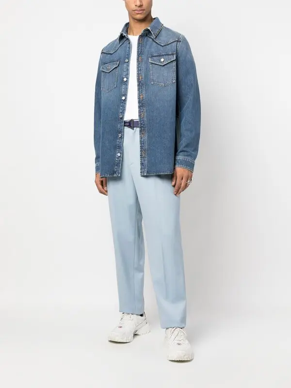 Valentino Garavani Rockstud Layer-design Denim Shirt
