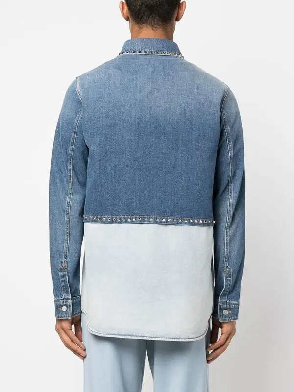 Valentino Garavani Rockstud Layer-design Denim Shirt