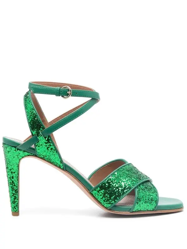 Red Valentino Glitter-embellished Sandals - Green