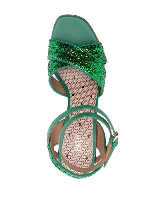 Red Valentino Glitter-embellished Sandals - Green