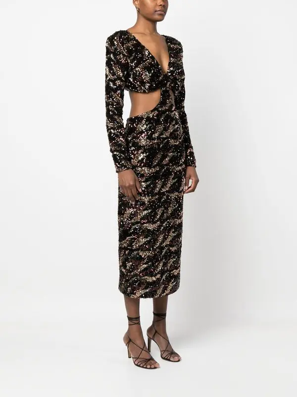 Maryjane Claverol Sequin-embellished Midi Dress