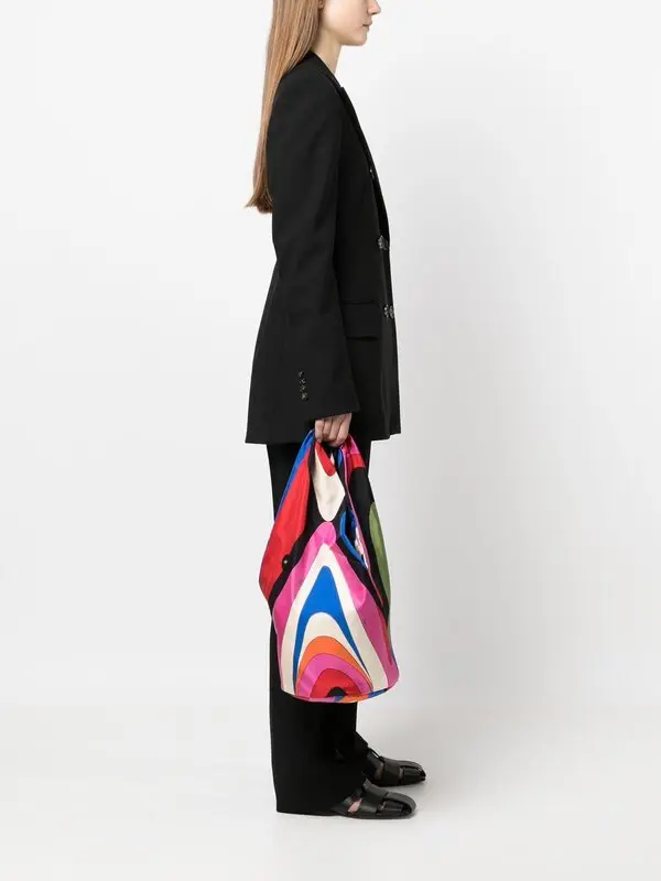 Emilio Pucci Lido Moire-print Silk Tote Bag