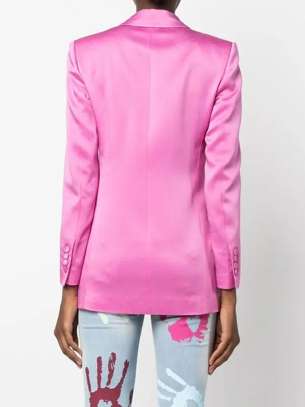 Philipp Plein Double-breasted Satin Blazer - Pink