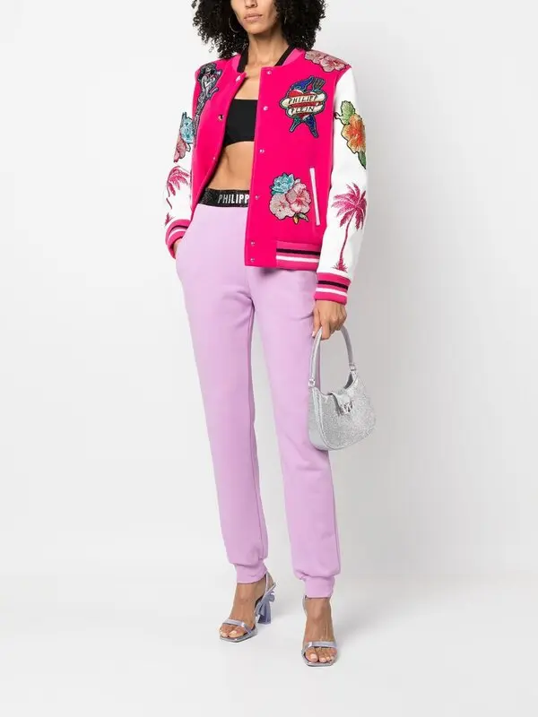 Philipp Plein Logo-waistband Track Trousers - Purple