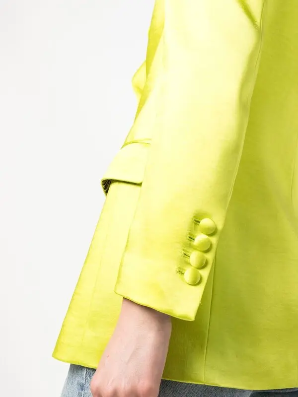 Philipp Plein Double-breasted Satin Blazer - Yellow