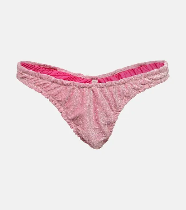 REINA OLGA Guia Lurex Bikini Bottom - Pink