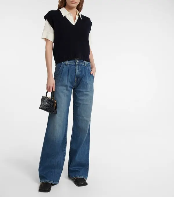 NILI LOTAN Flora Wide-leg Trousers - Blue