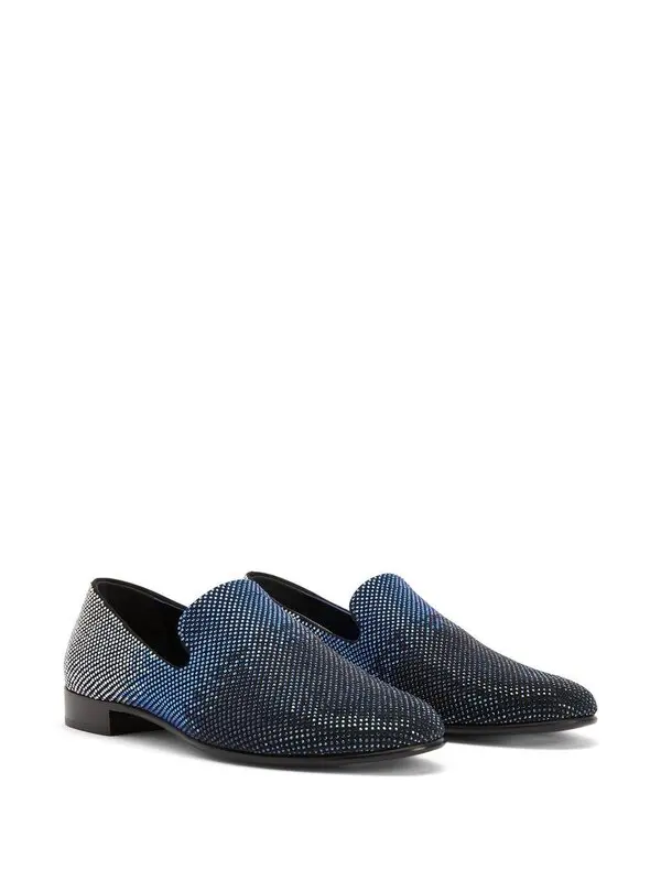 GIUSEPPE ZANOTTI Lewis Sparkle Crystal-embellished Loafers - Blue