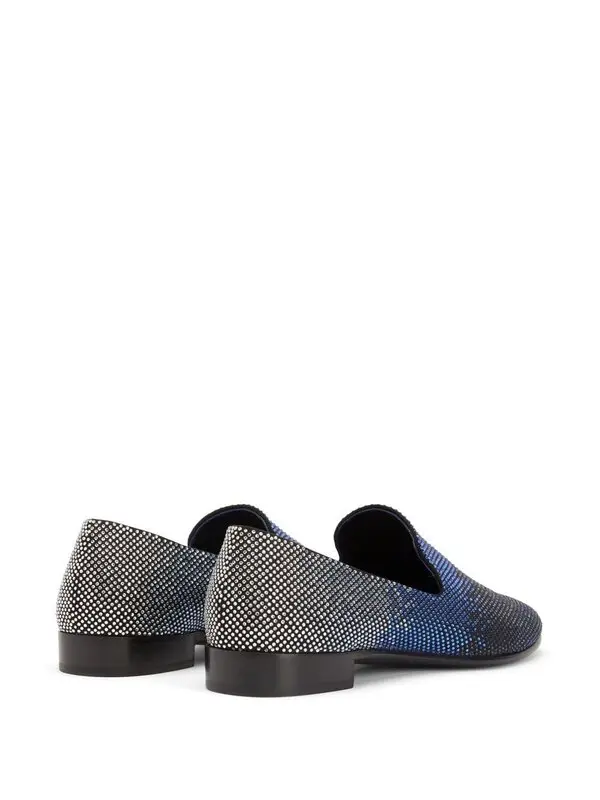 GIUSEPPE ZANOTTI Lewis Sparkle Crystal-embellished Loafers - Blue