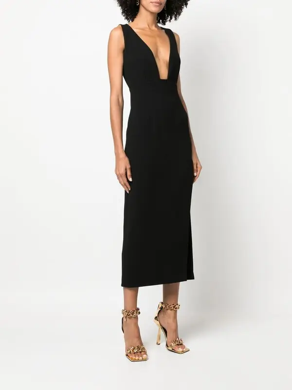 Roberto Cavalli V-neck Side-slit Dress