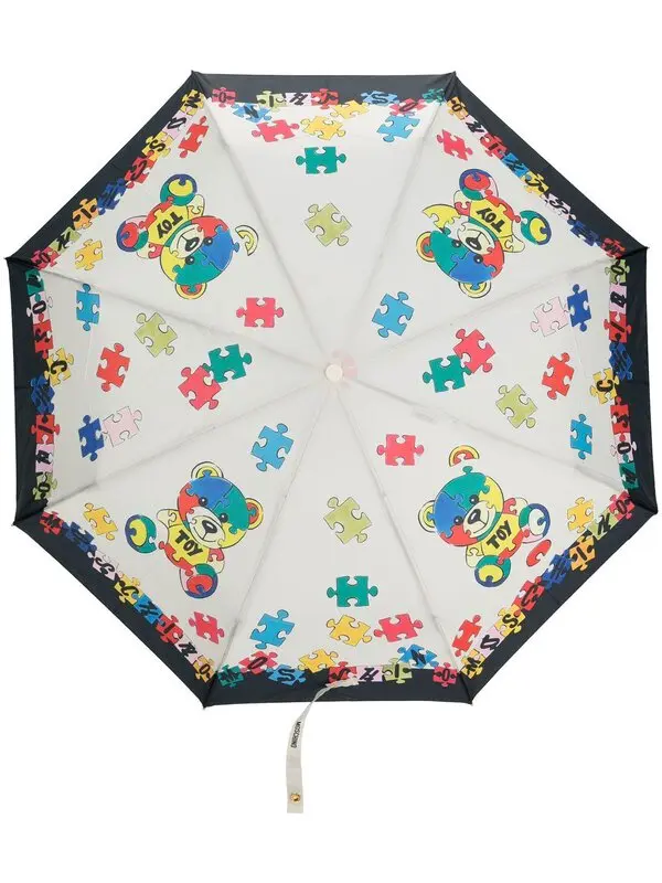 Moschino Toy-bear Print Umbrella - White