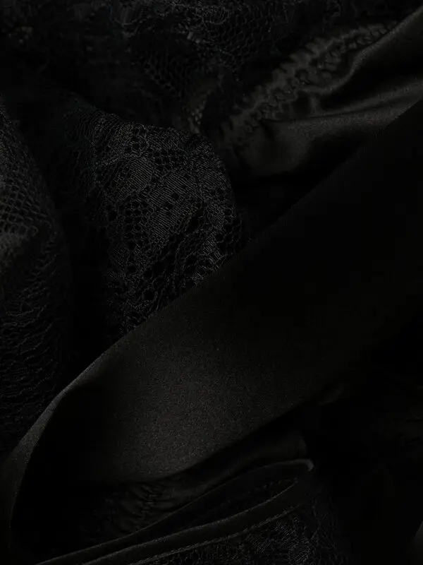 MAISON CLOSE Lace-panel Halterneck Body - Black