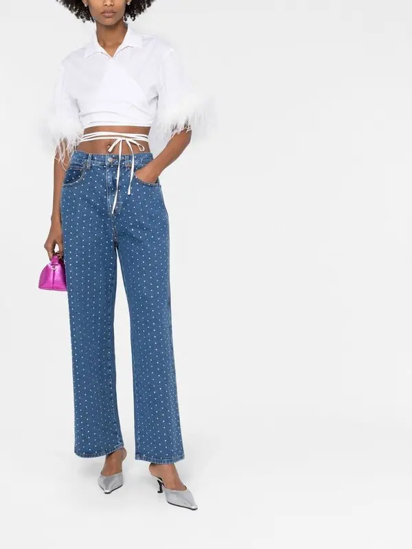 Giuseppe Di Morabito Crystal-embellished Straight Leg Jeans