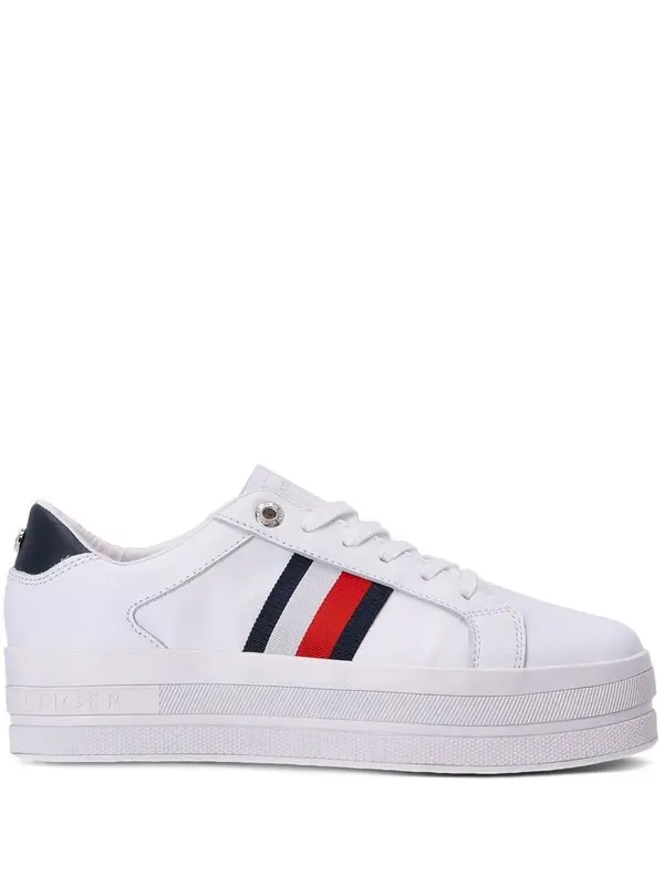 Tommy Hilfiger Logo Detail Platform Sneakers - White