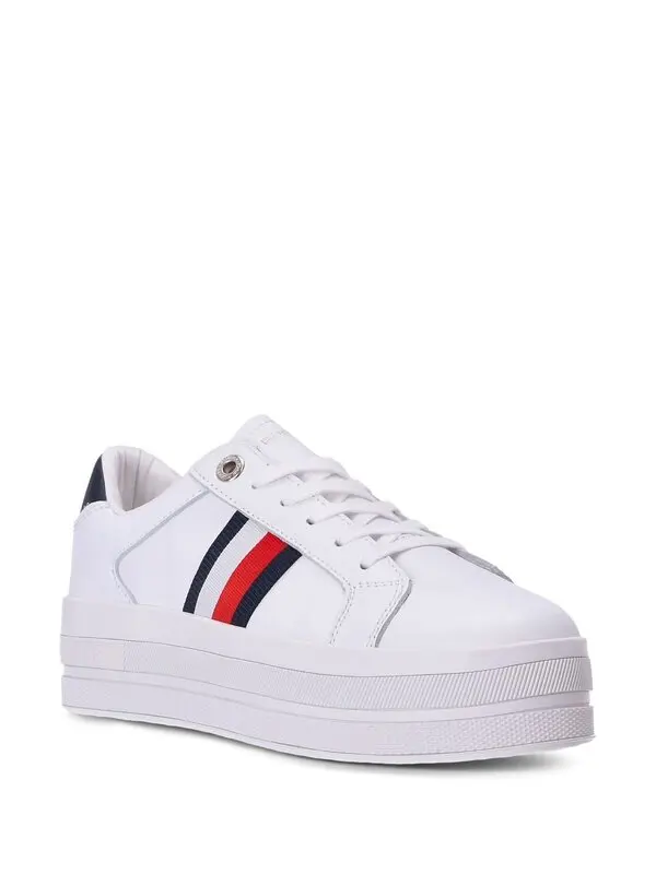 Tommy Hilfiger Logo Detail Platform Sneakers - White