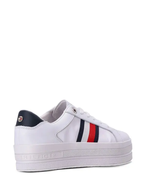 Tommy Hilfiger Logo Detail Platform Sneakers - White