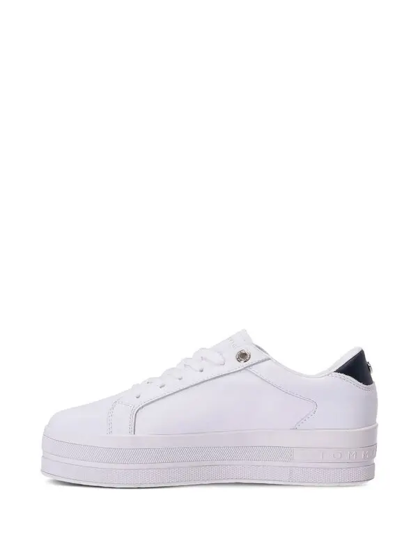 Tommy Hilfiger Logo Detail Platform Sneakers - White